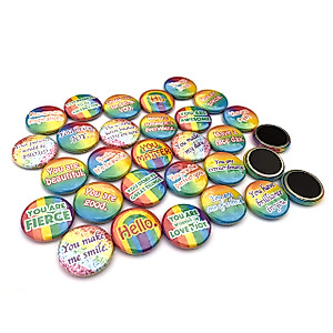 Love Saves Lives Mini Magnets - Rainbow Edition (1" Magnets, 30 Piece Set)