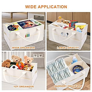 Eggsnow Baby Diaper Caddy Organizer,Portable Diaper Caddy Organizer for Changing Table,Car Baby Organizer,Nappy Caddy Nursery Storage Basket Bin for Diapers Wipes ,Large Diaper Caddy for Baby Boy,Girl