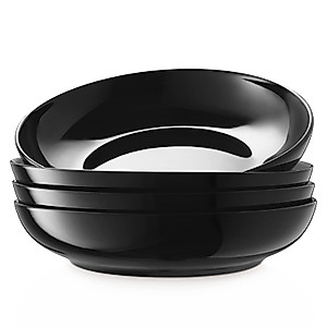 DOWAN 9.75" Large Pasta Bowls, 50 Ounce Large Salad Bowls, Ceramic Pasta Bowls Set of 4, Serving Bowls and Plates Set, Microwave and Dishwasher Safe