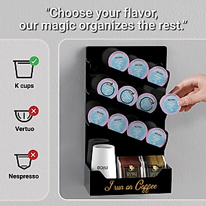 Magic Rolling Pods, K Cup Holders,K Cup Holder,K Cups Holder,K Cup Organizer,Wall Mount Coffee Pod Holder,Coffee Pod Storage with Self-Organizing, Elegant, and Versatile Design for Coffee Accessories