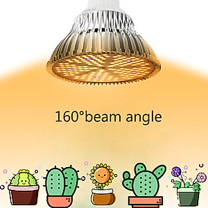 100W LED Grow Light Bulb, 2 Pack Full Spectrum 150 LED Plant Light Bulb for Indoor Plants, E26/27 Base Grow Light Bulbs, 160 Degree Warm Lighting Lamp for Flower Hydroponic Organic Growing Greenhouse
