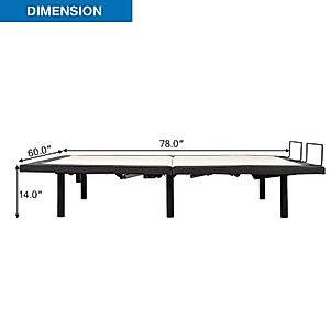 Giantex Adjustable Bed Base with Remote, Zero Gravity Electric Adjustable Bed w/Head and Foot Incline, Vibration Massage, USB Ports, Under-Bed Nightlight, Preset & Memory Positions (Queen)
