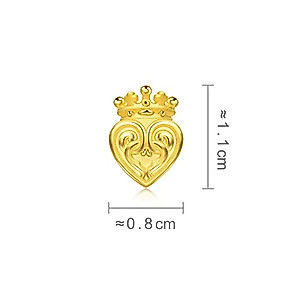 CHOW SANG SANG 999 24K Solid Gold Luckenbooth Mini Charm Bracelet for Women 92441C (Gold, 17 CM)