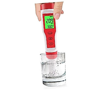 HOMOCONO 4 Ph Pen Ec Meter Digital Tester Pen Ppm Ph Meter for Water Digital Water Meter Pen Ph Tester Liquid Ec Water Test Digital Ph Meter Aquarium Ph Meter Ph and Meter PVC Red