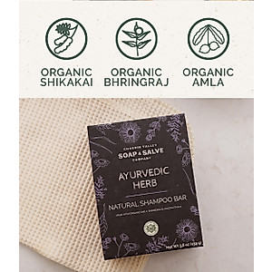 Chagrin Valley Soap & Salve Ayurvedic Organic Shampoo & Body Wash Soap Bar - Nurtures Dandruff & Dull Hair - Sulfate Free Shampoo - Sustainable, Vegan & Handmade – 5.6 oz Women & Mens Soap Bar