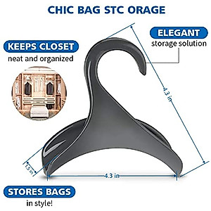 VANPEUSO Purse Handbag Hanger Hook, Over The Closet Rod Hanger for Organizer and Storage（4 Pack，Gray）