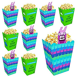 20Pcs Video Game Llama Popcorn Boxes, Battle Gamers Birthday Party Supplies Decorations Favors for Snack Treat Bags Goodie Candy Cookie