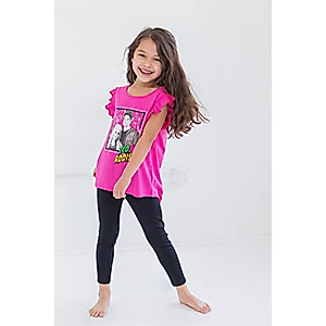 Disney Zombies Zed Addison Little Girls 2 Pack Graphic T-Shirts Gray/Pink 7-8