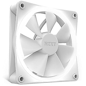 NZXT F120 RGB Fans - RF-R12SF-W1 - Advanced RGB Lighting Customization - Whisper Quiet Cooling - Single (RGB Fan & Controller Required & NOT Included) - 120mm Fan - White