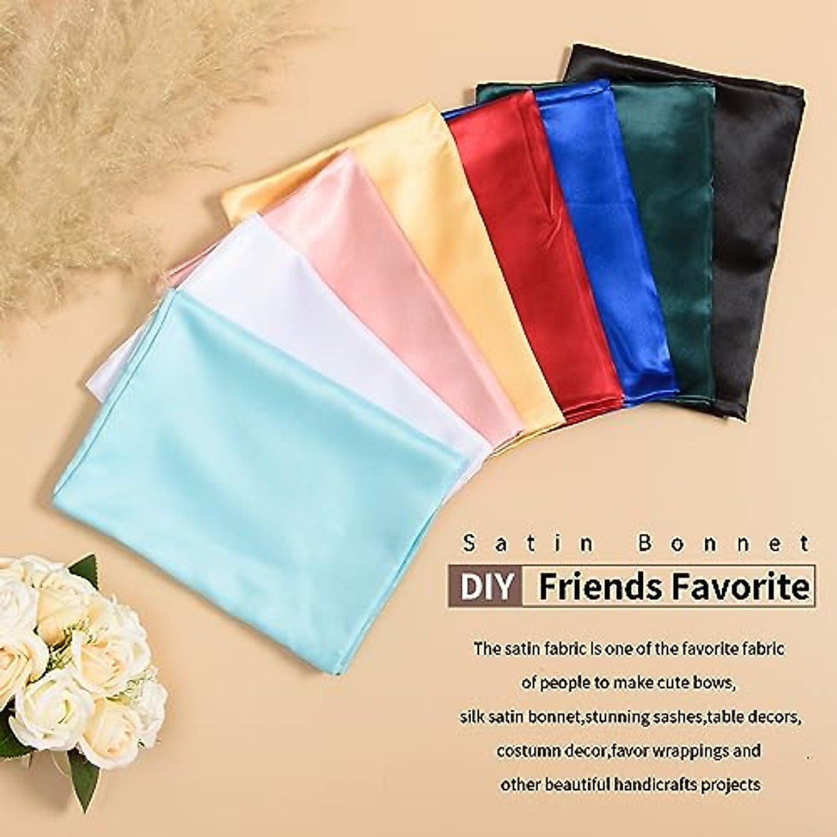 Charmeuse Satin Fabric by The Yard, 60" Wide Gold Bridal Satin Fabric, Soft Silky Satin Fabric Charmeuse Cloth Fabric for Bridal Dress, Apparel, Wedding Decorations, DIY Crafts, Sewing(1 Yard)