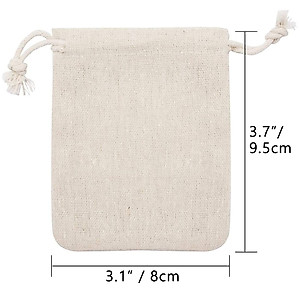 Hapdoo 24 Pack Cotton Muslin Bags with Drawstring Gift Bags Jewelry Pouches Sacks for Wedding Party and DIY Craft, 3 x 4 Inches, Presents, Festivals…