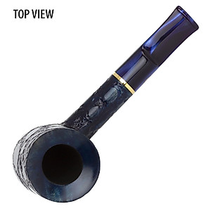 Alligator Savinelli Pipe - Briar Tobacco Pipe, Italian Artisan Pipe, Handmade Tobacco Pipe, Small Lightweight & Hand Crafted Wooden Tobacco Pipes, Straight Pipe, 6mm, Blue, 311 KS