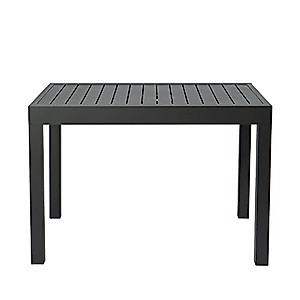 Kozyard Villa Aluminum Patio Extendable Dining Table 43"- 86" Adjustable Indoor Outdoor Furniture Rectangle Table for 4-6 Person Porch Deck Garden Dark-Grey