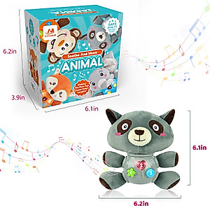 Vanmor Plush Racoon Baby Toys - Newborn Baby Musical Toys for Baby 0 to 36 Months - Stuffed Animal Light Up Baby Toys for Infants Babies Boys & Girls Toddlers 0 3 6 9 12 Month