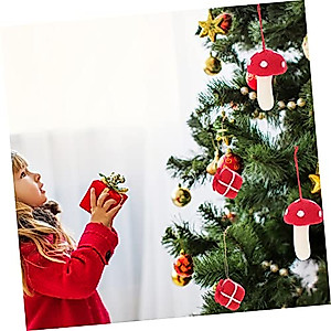 SAFIGLE 8pcs Wool Felt Pendant Crutches Ornament Mushroom Home Decor Mushroom Ornament Felt Christmas Ornaments Xmas Tree Pendants Felt Mushroom Xmas Themed Pendants Felt Xmas Ornaments