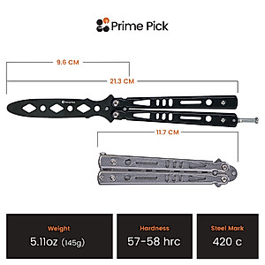 Butterfly Knife, Balisong Trainer Unsharpened Blade, 2 Practice Knives Set with Pouches Fully safe Not Real Blades