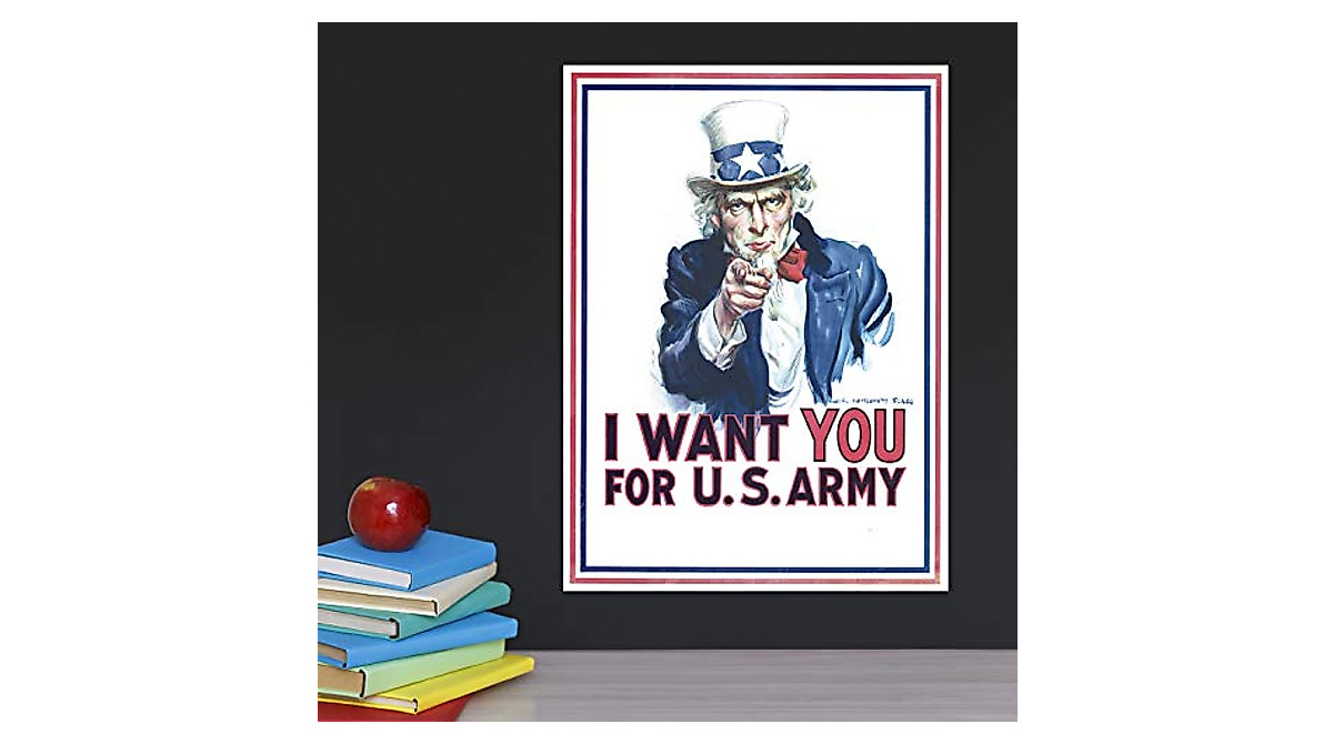 Uncle Sam WW2 Poster - Durable 18x24 Reproduction of Iconic War Art