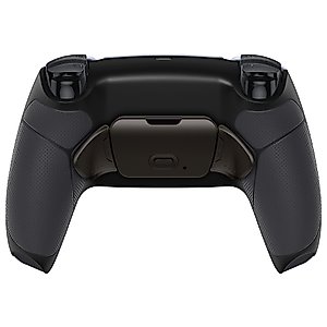 eXtremeRate Black Real Metal Buttons (RMB) Ver. RISE Remap Kit for PS5 Controller BDM-030 040 050 with Black Rubberized Grip Back Shell, Upgraded Programable Back Buttons Attachment for PS5 Controller