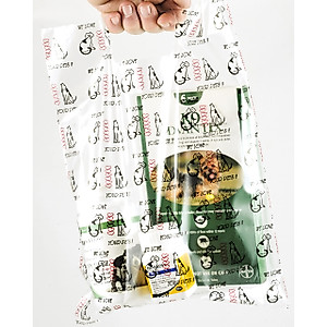 Pet Themed Clear Scatter Print Bags 9" x 12" Paw Prints & Hearts - Black & Red (MSP1008) 100ct bags per box