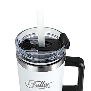 Fuller Brush Stainless Steel Tumbler with Handle - 40 oz. – Lead & BPA-Free - Double-Wall Insulated Travel Mug – Keeps Drinks Hot or Cold for Hours – Spill-Resistant Lid & Straw (Gray)