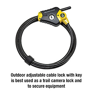 Master Lock 8413DPF Python Cable Lock with Key, 1 Pack, Black and Yellow, 6' x 3/8" diameter