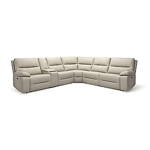 Jennifer Taylor Home Malibu 130" Modern Power Motion 6-Piece Reclining Corner Sectional with Cup Holders