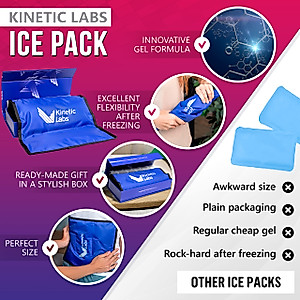 Kinetic Labs Reusable Ice Pack for Injuries - Ice Pack for Back Pain Relief (11x14.5) - HSA FSA Eligible - Large Ice Pack for Back, Knee, Shoulder, Hip