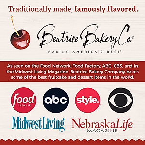 Beatrice Bakery Co. Original Fruitcake, Grandma's Old Fashioned Fruit and Nut Freshly Made, Brandy, Bourbon and Rum Fruitcake, Est. 1917 (32 oz Box)