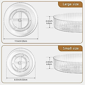 Varnmrop Lazy-Susan Turntable-Organizer Clear-Spice Cabinet-Organizer - Pantry Organization and Storage for Snack, Condiments, Pantry, Vanity, 8.5-Inch and 11-Inch, 2-Pack