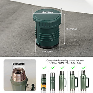LUAATT Thermos Replacement Stopper,1 Pack Green Water Leakage Prevention Stopper For Stanley Classic Stainless Steel Vacuum Bottle(1.1 QT/1.5QT/2 QT)