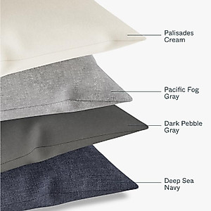 Outer Outdoor Throw Pillow with OuterWeave Performance Fabric, Decorative Outdoor Pillow for Patio & Outdoor Furniture, Includes Machine Washable Pillow Cover and Insert - Dark Pebble Gray, 12"x20"