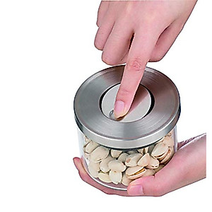 Balchy 5-Piece Canisters Sets with Silicone Seal Borosilicate Glass Jars Vacuum Seal for Tea Coffee Sugar Pop Flour Canister for Kitchen