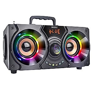 Portable Bluetooth Speaker with Lights,Transparent Wireless Bluetooth Speaker,5.0 Portable Bluetooth Speaker with LED Light, Perfect Mini Speaker for Shower, Room, Bike, Car (Brown)
