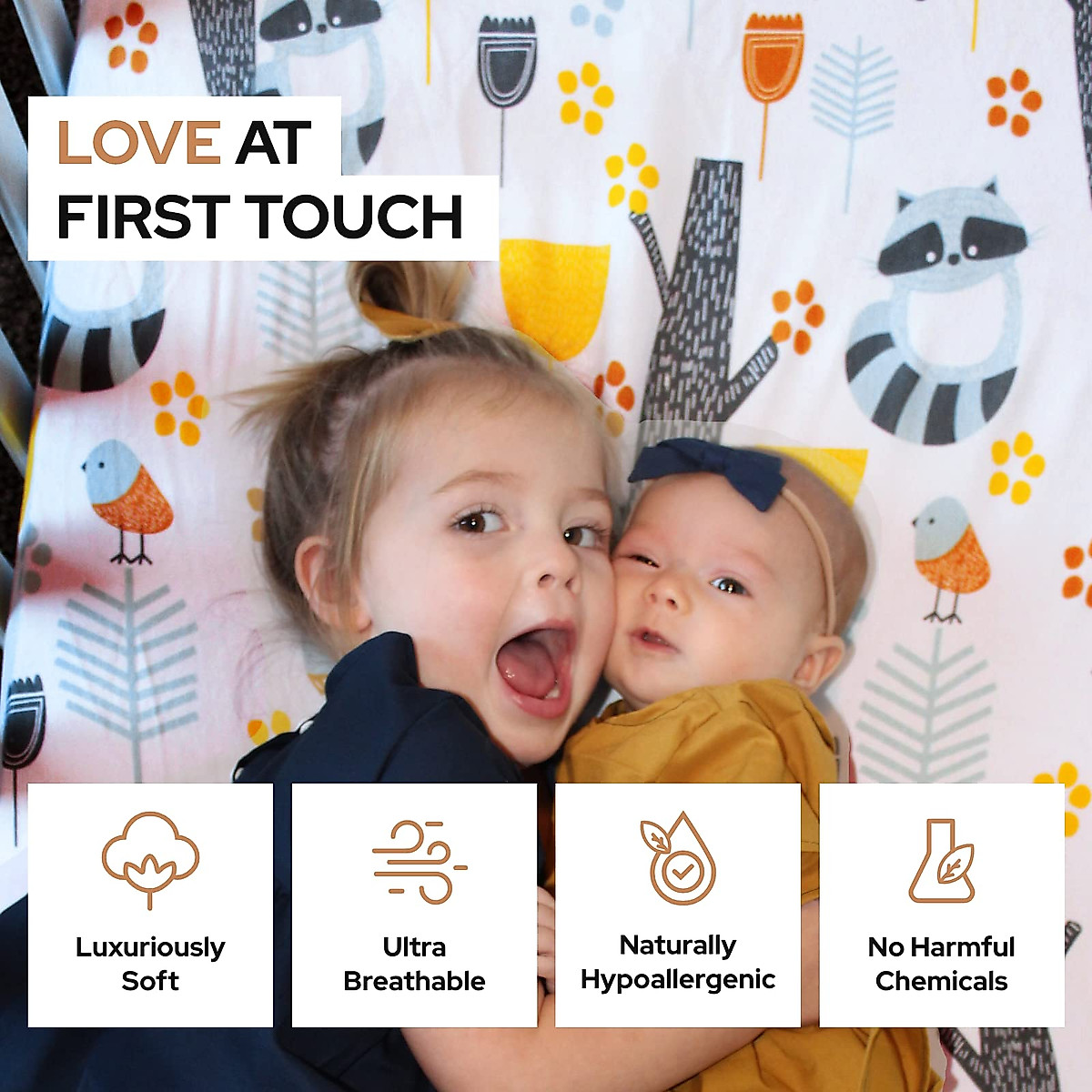 Pickle & Pumpkin Premium Organic Crib Sheet | 2 Pack 100% Organic Jersey Cotton Fitted Crib Sheets Set | Toddler or Standard Crib Mattress Sheets | Girls & Boys | Penguin & Woodland Crib Sheet