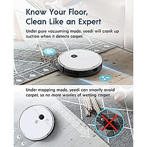 Yeedi vac max Robot Vacuum Mop Combo - 2-in-1, Powerful 3000Pa Suction, Up to 200 Minutes Runtime, Smart Mapping, Carpet Detection, Editable Map for Precise Cleaning on Hard Floors