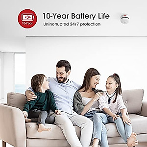 X-Sense Mini Smoke Detector, 10-Year Battery Photoelectric Smoke Fire Alarm with LED Indicator & Silence Button, XS01