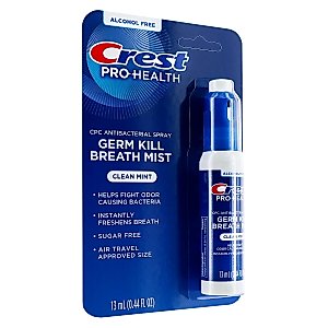 Crest Pro-Health | Portable Alcohol-Free CPC Mist with Clean Mint Flavor | Fights Odor-Causing Germs for Instant Fresh Breath - 1 Count (0.44oz) Breath Spray