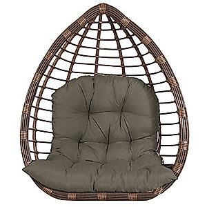 Hanging Basket Hanging Egg Chair Cushions,Indoor/Outdoor Swing Chair Cushion,Waterproof Soft Comfy Hammock Chair Seat Pads Back Cushion,Basket Chair Cushion for Patio Garden (Dark Grey)