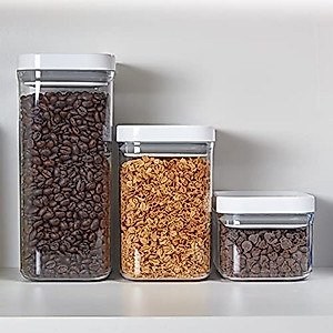 Copco Food and Organization Storage Container with Airtight Lid, Set of 3 Narrow.052, 1.05, 1.79-Quart, Clear