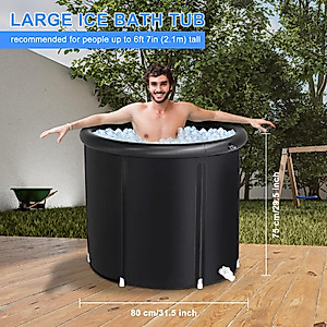 teeche Heavy Duty Ice Bath Tub for Athletes, 105 Gal Portable Cold Plunge Tub with Lid, Ideal for Recovery Therapy at Home, Gym, and Outdoor Use