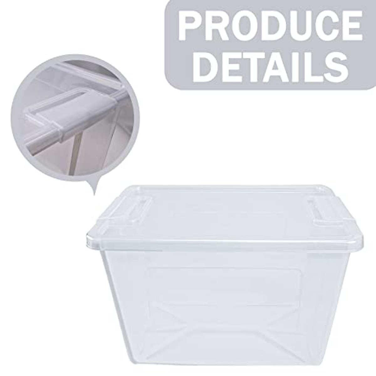 92 Quart Plastic Storage Bins Waterproof, Utility Tote Organizing Container Box with Buckle Down Lid, Collapsible Clear Plastic Storage Box, for Toys Clothes and Bedding, 1 pack, Transparent