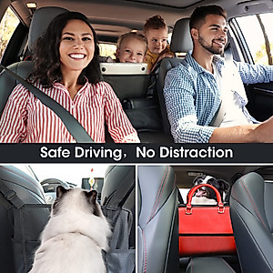 Car Handbag Holder with Extra Large Capacity, Viopic Newest 4 in 1 Car Net Pocket Handbag Holder, Strong Bearing Capacity over 20Kg, Sturdy Car Mesh Organizer for Phone, Documents, Barrier of Pet Kids