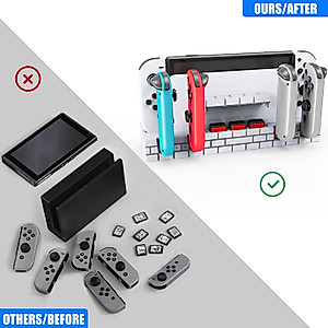 IQIKU Joy Con Charging Dock for Switch/Switch OLED, JoyCon Charger, Switch Controller Charger Available to Charge 1-6pcs Joycons&Holder of 8 Game Cards