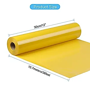 MECCANIXITY Heat Transfer Vinyl Rolls, 12" x 35 Feet HTV Vinyl, Yellow HTV Vinyl Iron on Vinyl Heat Vinyl Design for Shirts, Pillows, Hand Bags, Hats