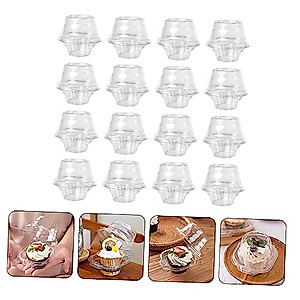 USHOBE 30pcs Cupcake Packing Boxes Cake Blister Box Clear Cake Box Mini Muffins Clear Plastic Containers Cupcake Muffin Holder Cupcake Containers Individual Cupcake Box Food Containers