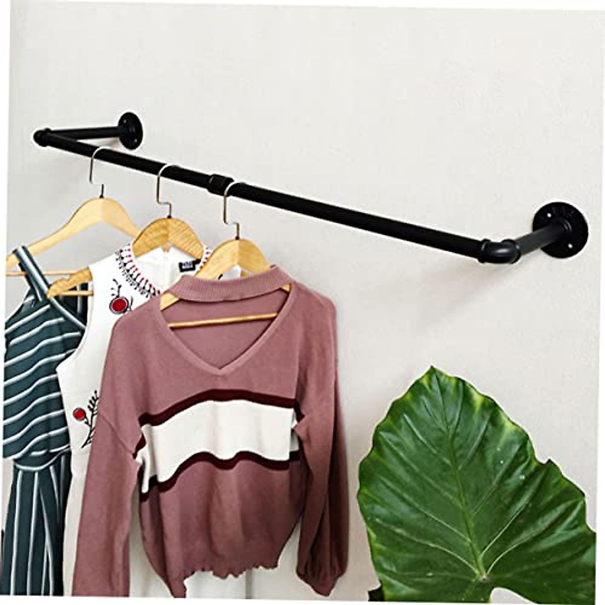 Levemolo 1pc Wall Hanger Outfit Hangers Metal Coat Hanger Wall Mounted Clothes Rack Closet Storage Rod Iron Pipe Metal Clothing Rack Decorative Clothing Hanger Metal Clothing Hanger Props