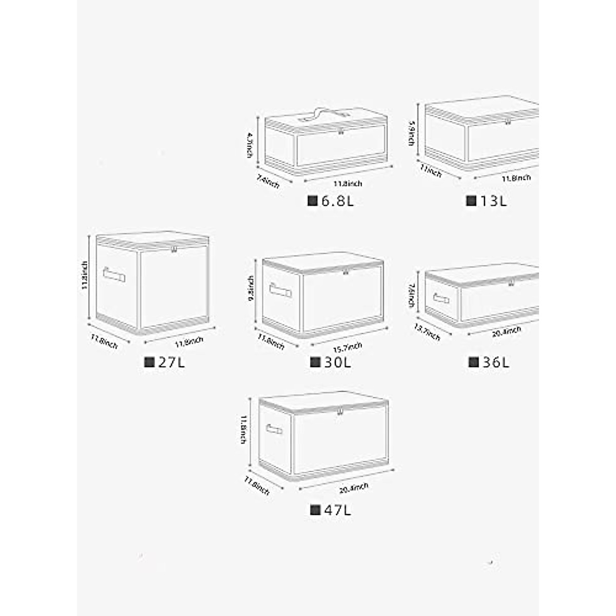 VBROS Foldable Transparent Storage Bin Reusable Stackable for Storing Clothes, Blankets, comforters, Sheets, Pillows and book storage (1 PCS) (20x12x12)