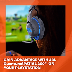JBL Quantum 910P - Wireless Consol Over-Ear Gaming Headset with Head Tracking-Enhanced, Active Noise Cancelling and Bluetooth, QuantumSPATIAL 360, Hi-Res Certified, Low Latency Wireless (White)
