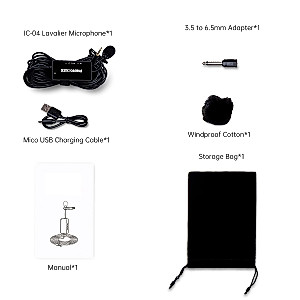 PHOTOOLEX Professional Lavalier Lapel Microphone Omnidirectional Condenser Mic for iPhone Android Smartphone,Podcasting, Recording, DSLR, Camera, Smartphone, PC, Laptop (236in)