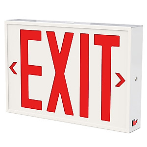 Garrini New York Approved Steel Letter 8" Exit Sign Emergency Light, Steel Housing with Backup Battery,120-277V， Single and Double Faces,Fire Resistant UL Certified NYC-200